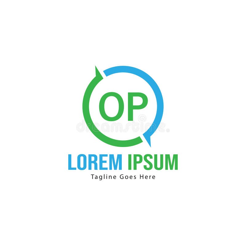Initial OP Logo Template with Modern Frame. Minimalist OP Letter Logo ...