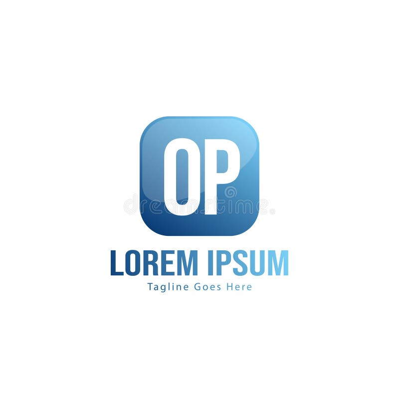 Initial OP Logo Template with Modern Frame. Minimalist OP Letter Logo ...