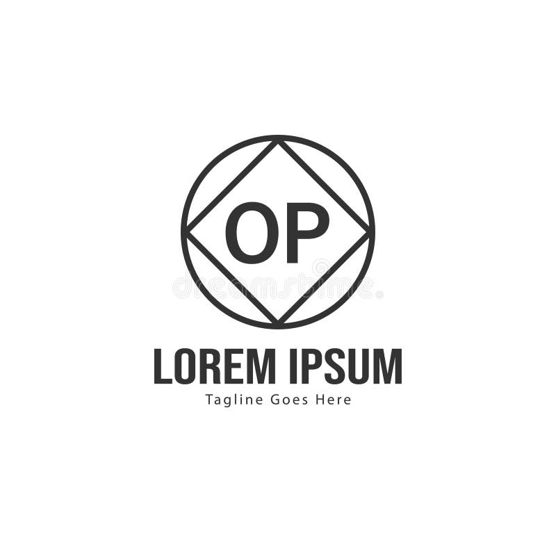 Initial OP Logo Template with Modern Frame. Minimalist OP Letter Logo ...