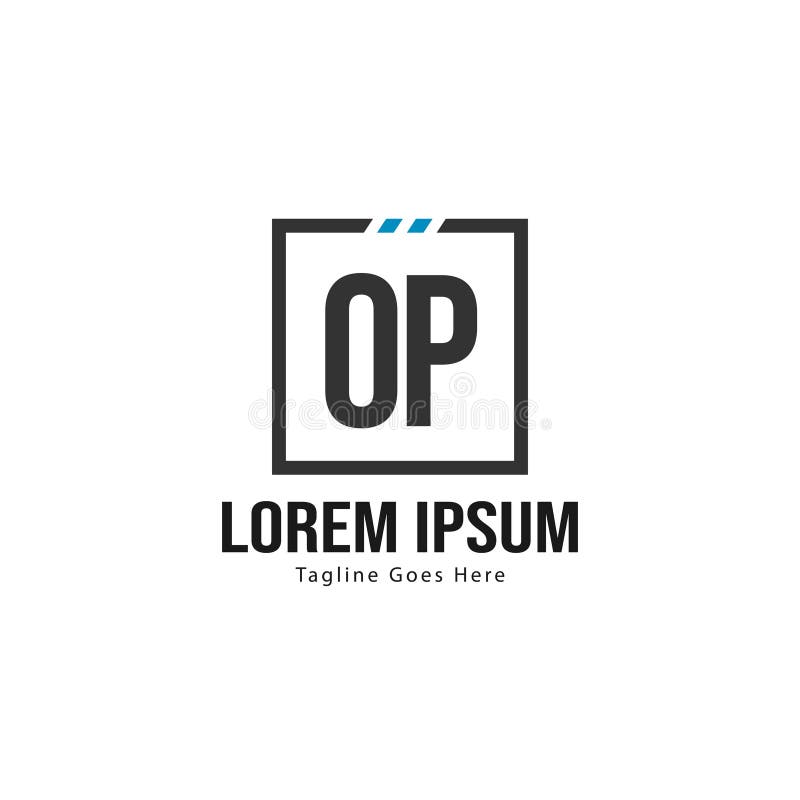 Initial OP Logo Template with Modern Frame. Minimalist OP Letter Logo ...