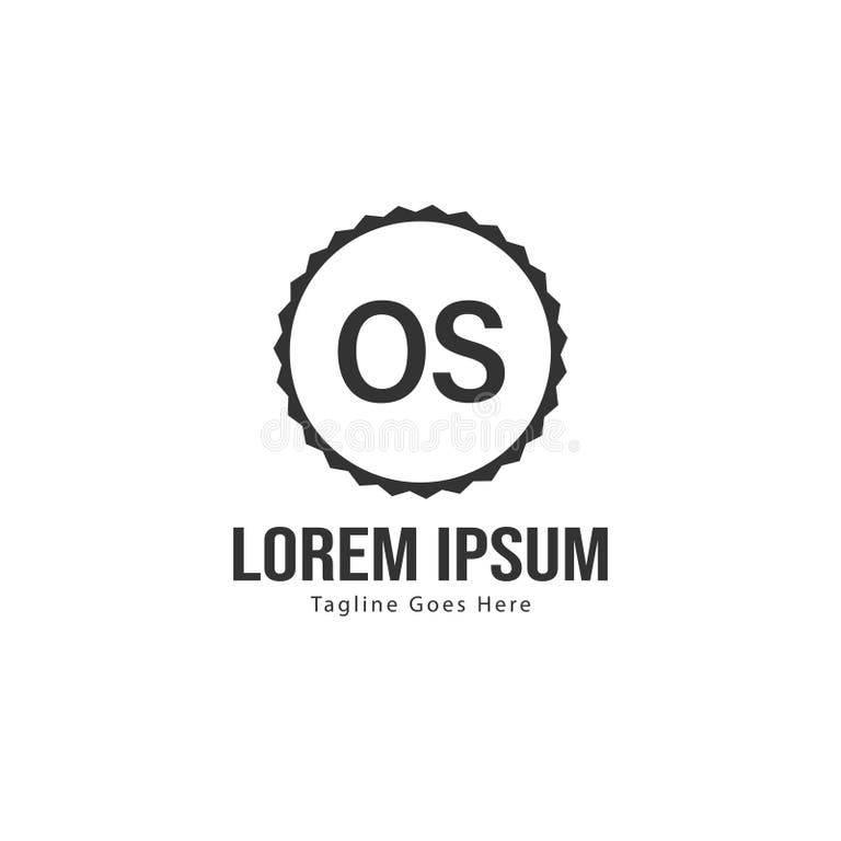 Initial OS Logo Template with Modern Frame. Minimalist OS Letter Logo ...
