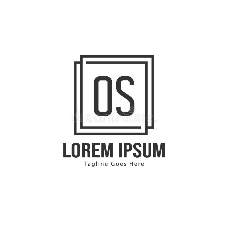 Initial OS Logo Template with Modern Frame. Minimalist OS Letter Logo ...