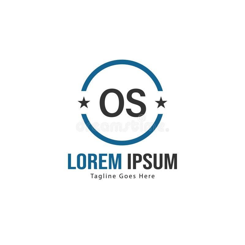 Initial OS Logo Template with Modern Frame. Minimalist OS Letter Logo ...