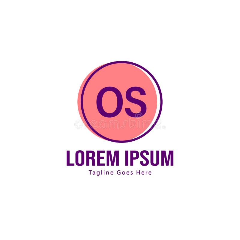 Initial OS Logo Template with Modern Frame. Minimalist OS Letter Logo ...