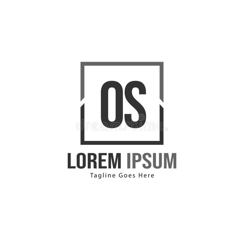 Initial OS Logo Template with Modern Frame. Minimalist OS Letter Logo ...