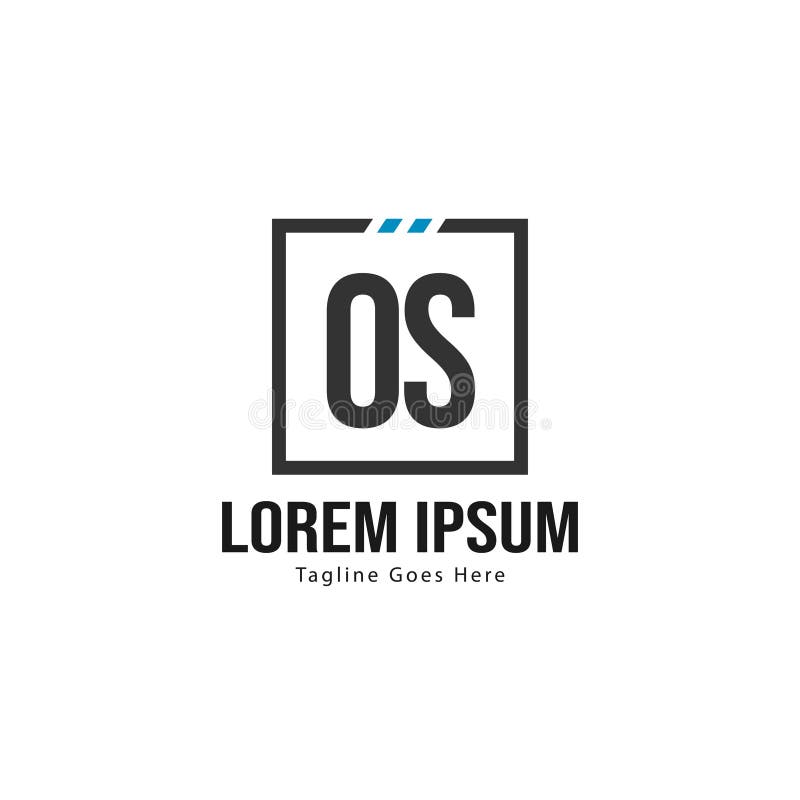 Initial OS Logo Template with Modern Frame. Minimalist OS Letter Logo ...