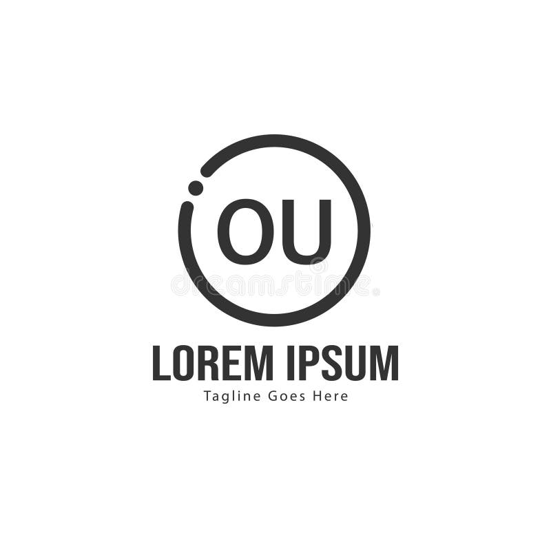 Initial OU Logo Template with Modern Frame. Minimalist OU Letter Logo ...