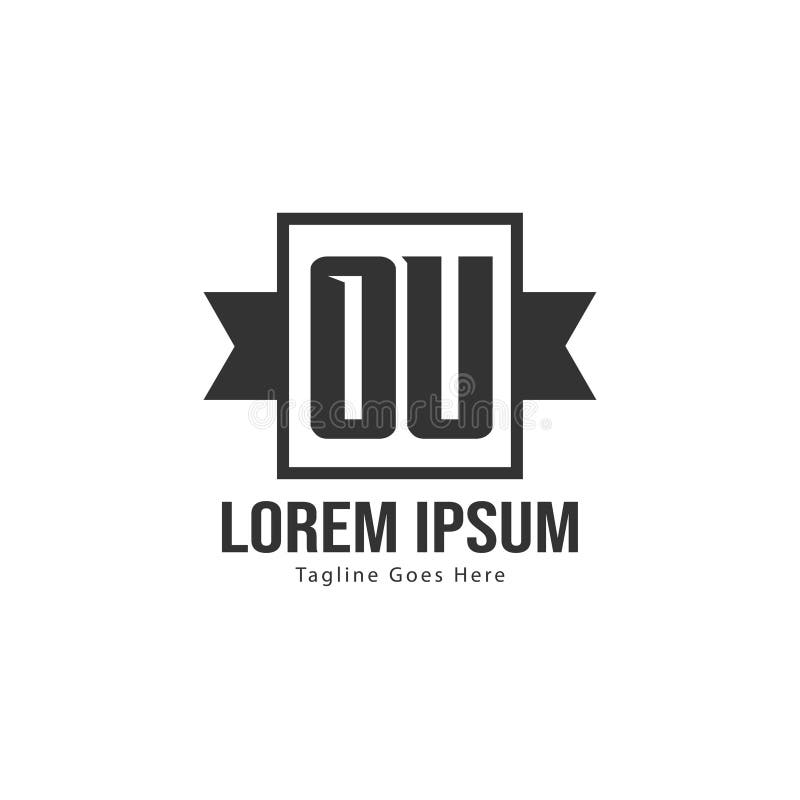 Initial OU Logo Template with Modern Frame. Minimalist OU Letter Logo ...