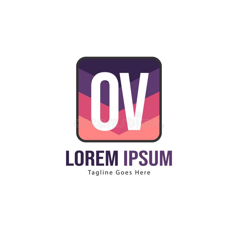 Initial OV Logo Template with Modern Frame. Minimalist OV Letter Logo ...