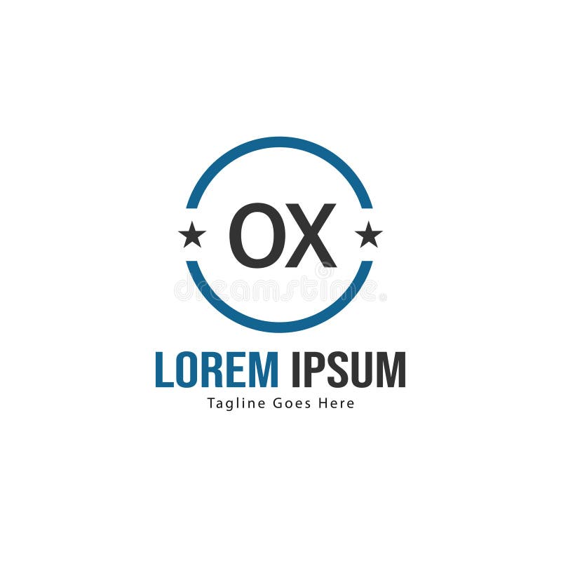 Initial OX Logo Template with Modern Frame. Minimalist OX Letter Logo ...