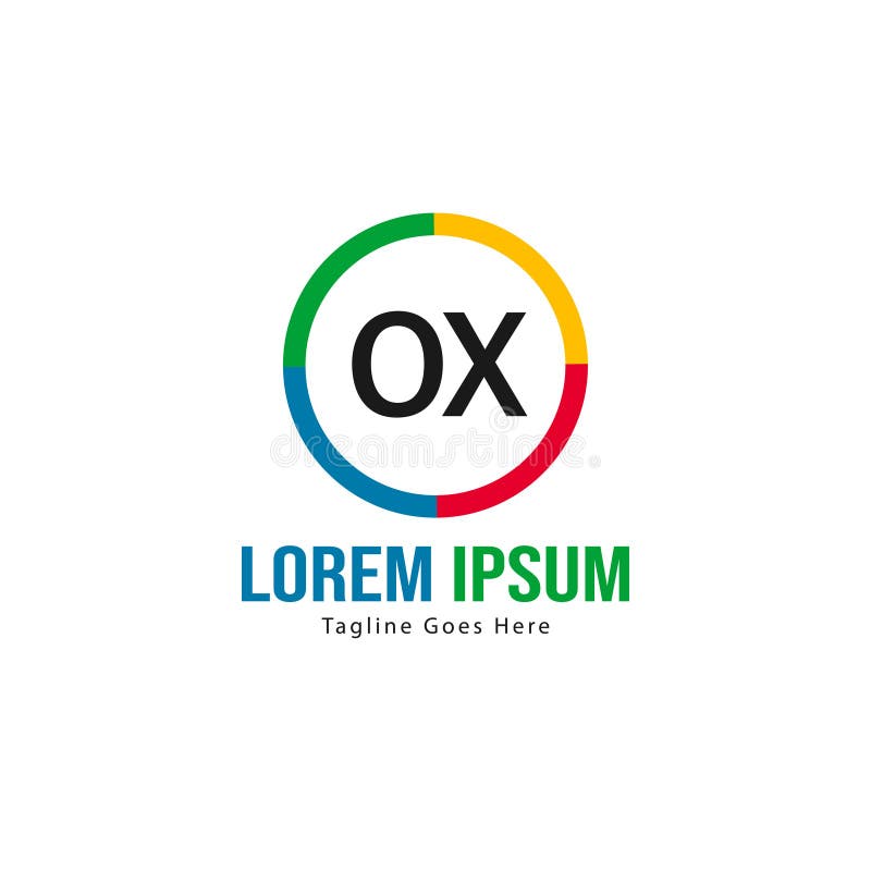 Initial OX Logo Template with Modern Frame. Minimalist OX Letter Logo ...