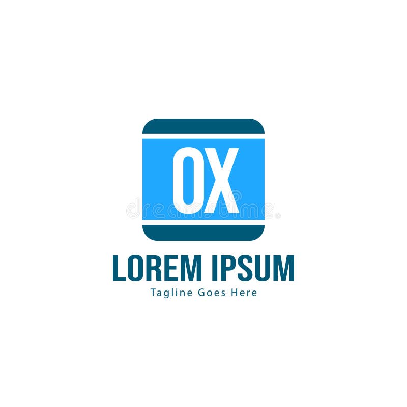 Initial OX Logo Template with Modern Frame. Minimalist OX Letter Logo ...