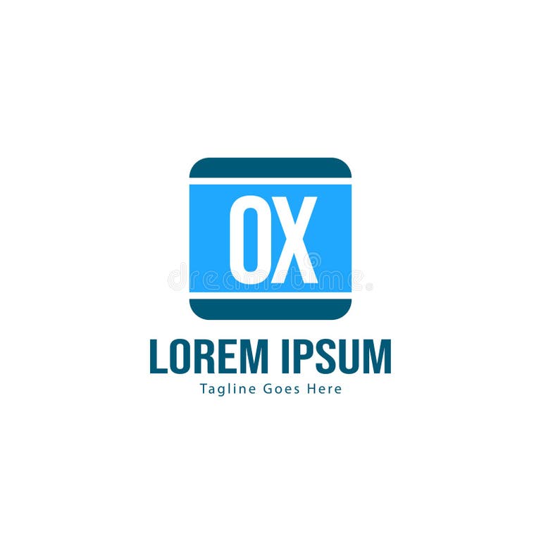 Initial OX Logo Template with Modern Frame. Minimalist OX Letter Logo ...