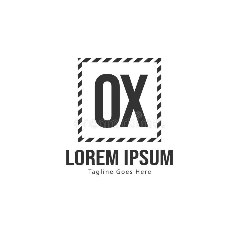 Initial OX Logo Template with Modern Frame. Minimalist OX Letter Logo ...