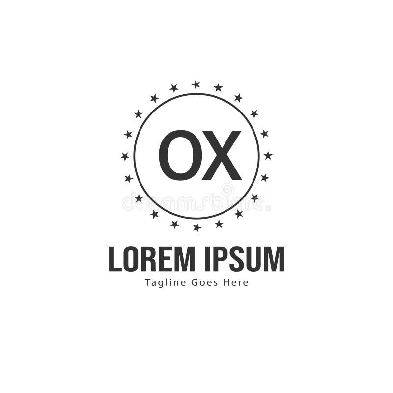 Initial OX Logo Template with Modern Frame. Minimalist OX Letter Logo ...