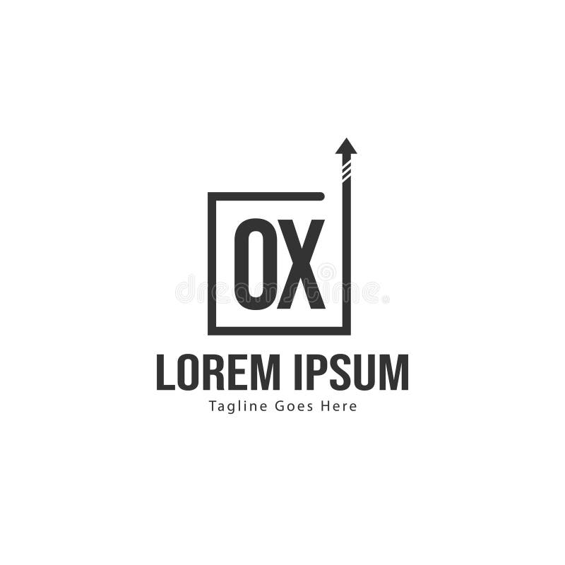 Initial OX Logo Template with Modern Frame. Minimalist OX Letter Logo ...