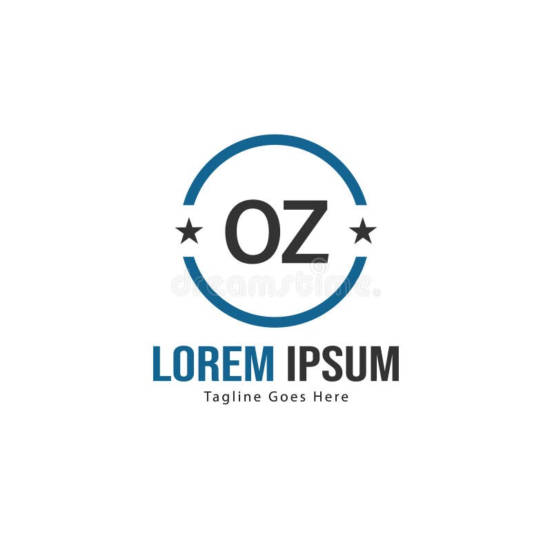 Initial OZ Logo Template with Modern Frame. Minimalist OZ Letter Logo ...