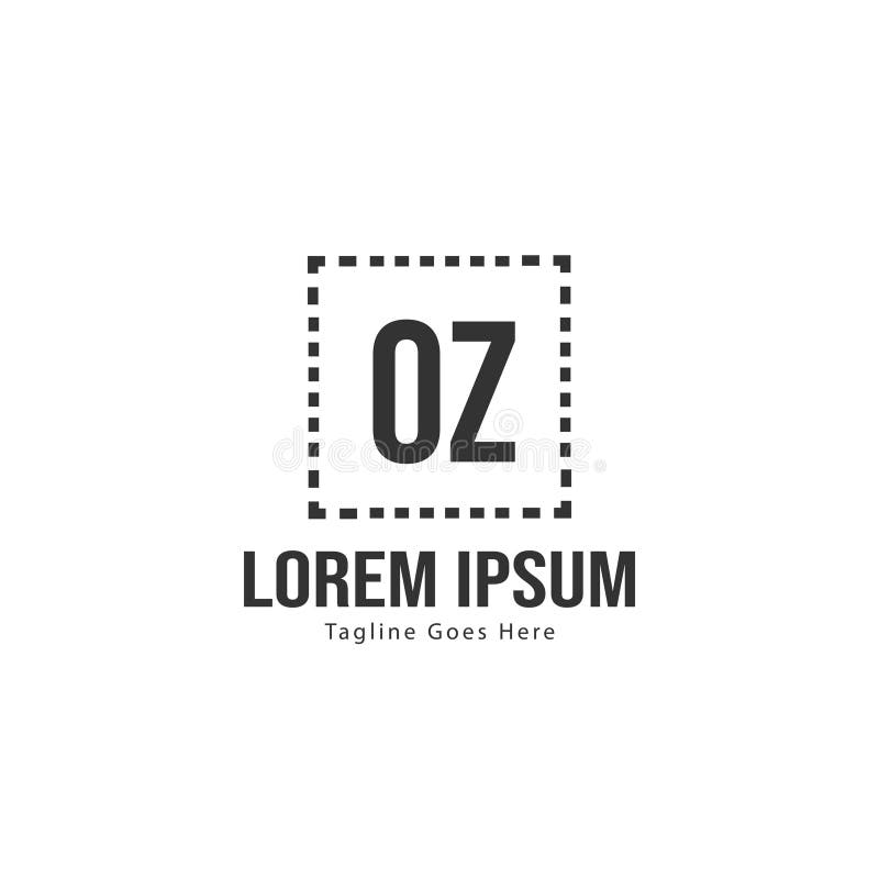 Initial OZ Logo Template with Modern Frame. Minimalist OZ Letter Logo ...