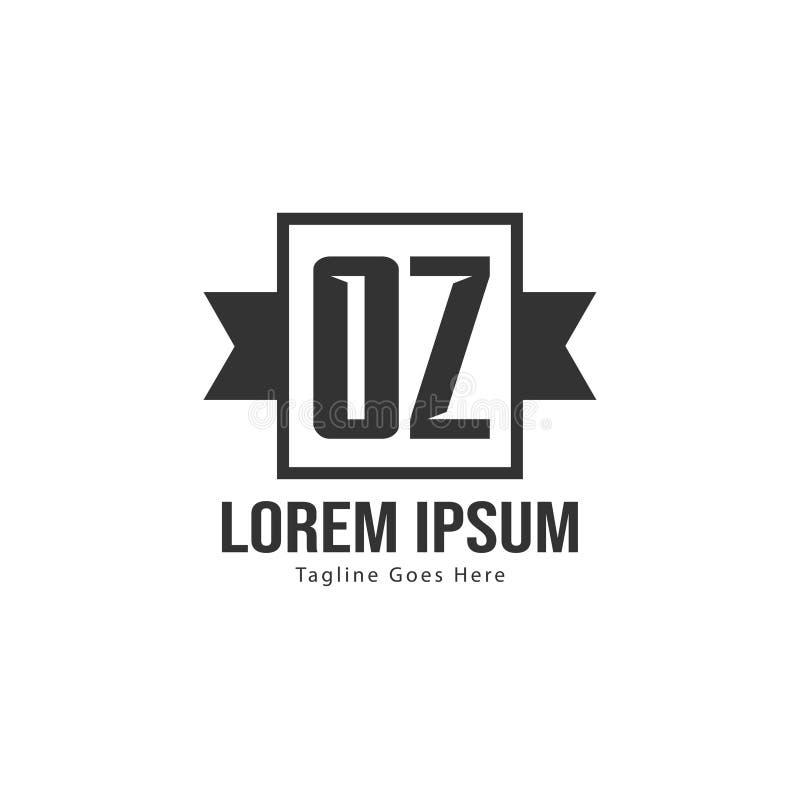 Initial OZ Logo Template with Modern Frame. Minimalist OZ Letter Logo ...