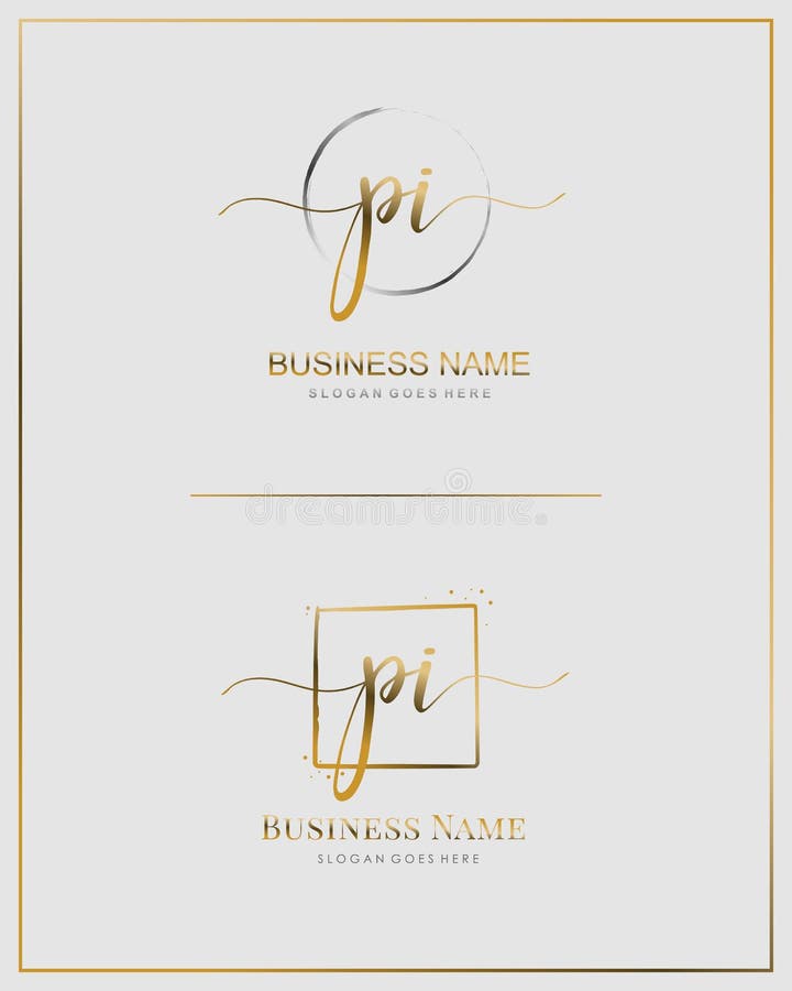 Initial P I PI Handwriting Logo Vector. Letter Handwritten Logo ...