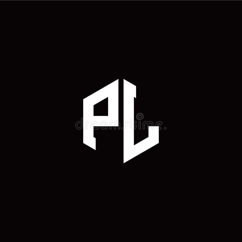 Initial P L Letter with Polygon Modern Style Logo Template Vector Stock ...