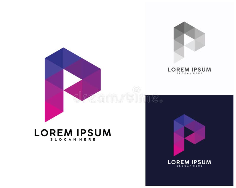 Initial P Logo Design Template, P Logo Vector Stock Vector ...