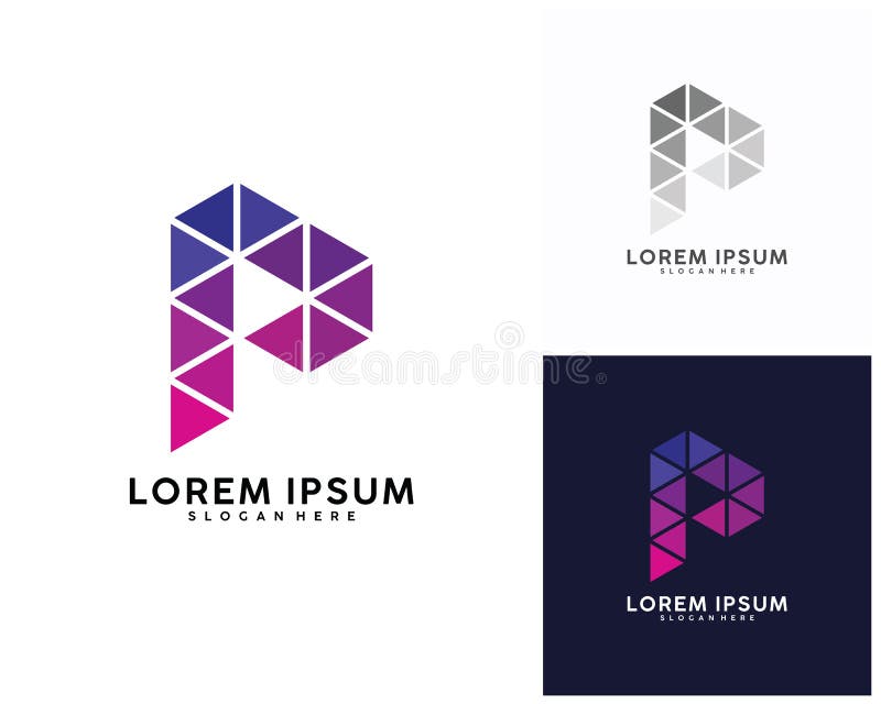 Initial P Logo Design Template, P Logo Vector Stock Vector ...