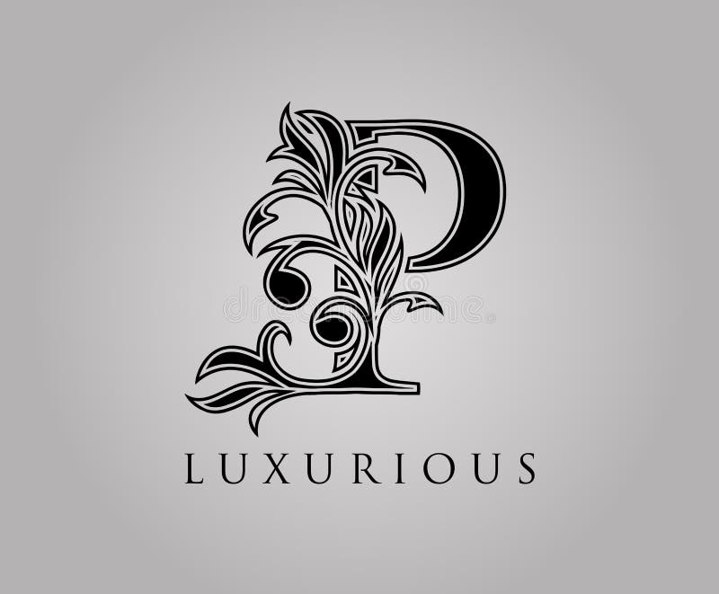 Initial P Luxury Logo Icon. Classic Floral P Letter Logo Design Vector ...