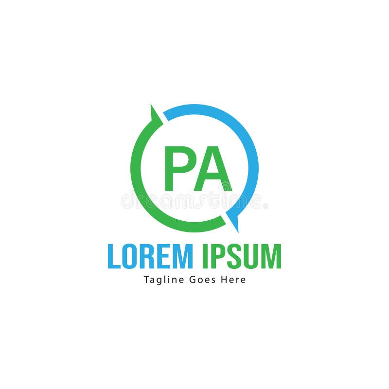Initial PA Logo Template with Modern Frame. Minimalist PA Letter Logo ...