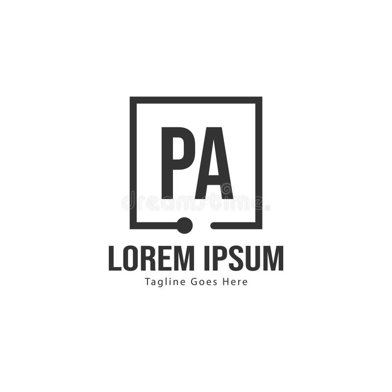 Initial PA Logo Template with Modern Frame. Minimalist PA Letter Logo ...