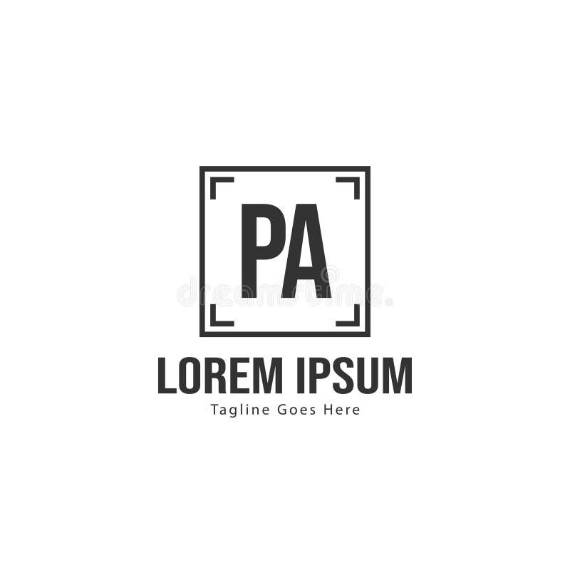 Initial PA Logo Template with Modern Frame. Minimalist PA Letter Logo ...