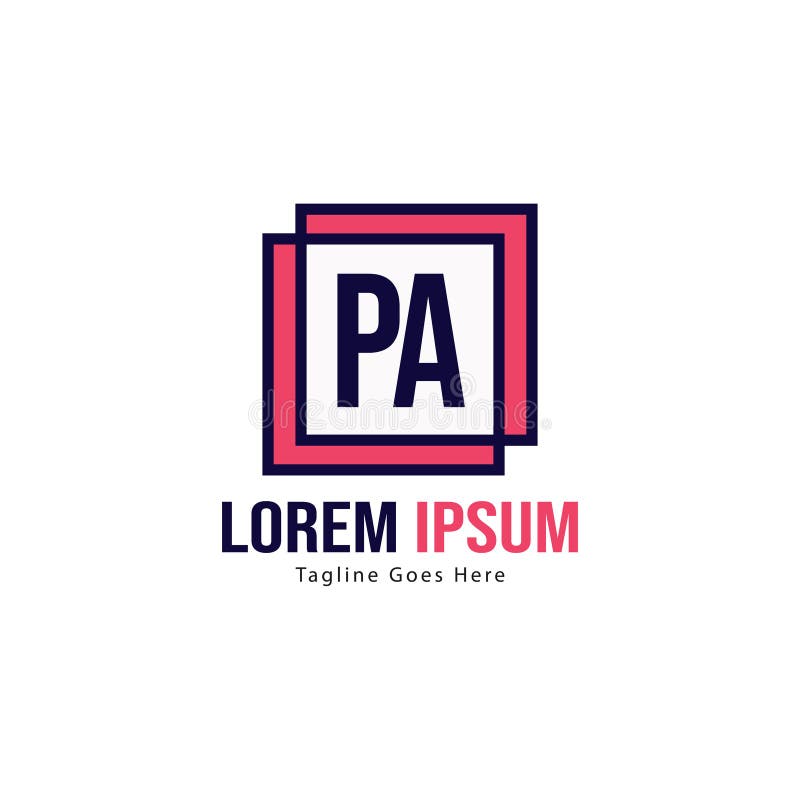 Initial PA Logo Template with Modern Frame. Minimalist PA Letter Logo ...