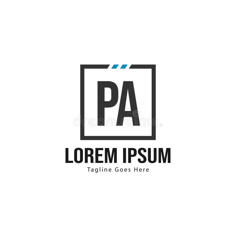 Initial PA Logo Template with Modern Frame. Minimalist PA Letter Logo ...