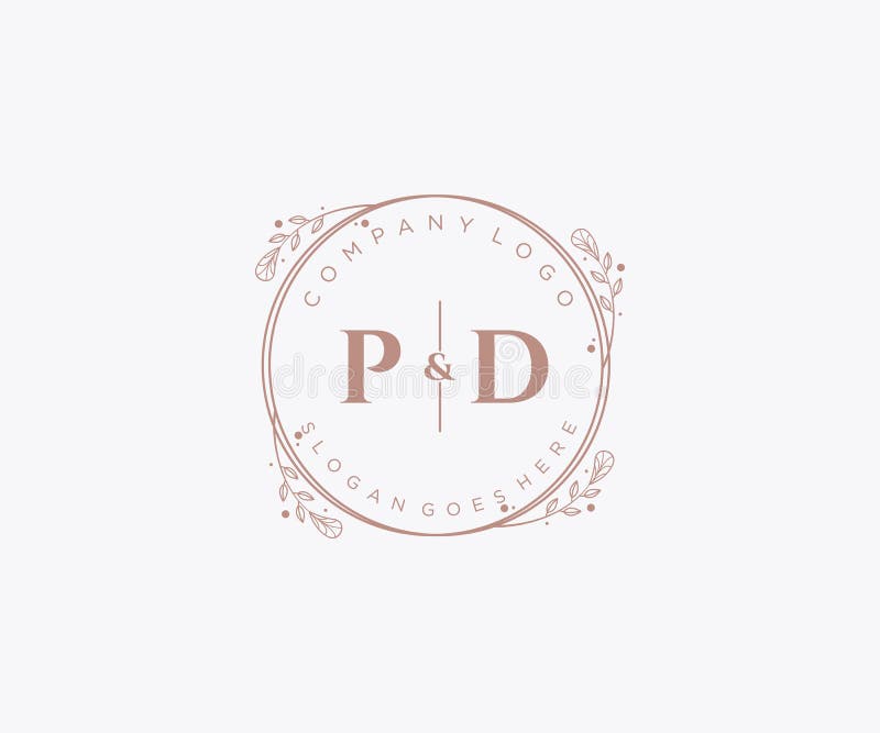 Initial PD Letters Decorative Luxury Wedding Logo Stock Vector ...