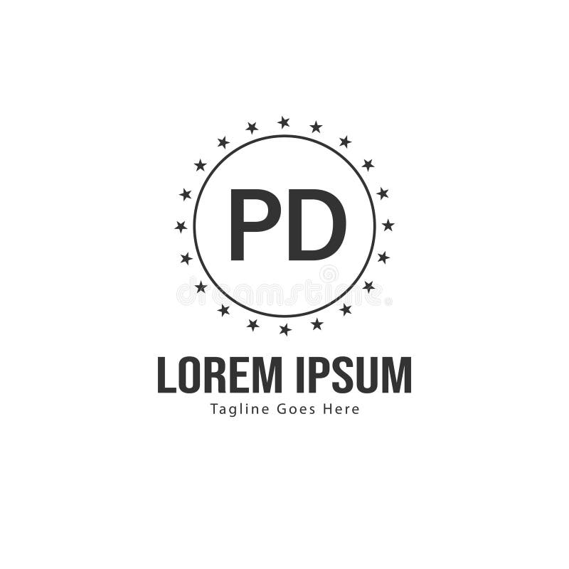 Initial PD Logo Template with Modern Frame. Minimalist PD Letter Logo ...