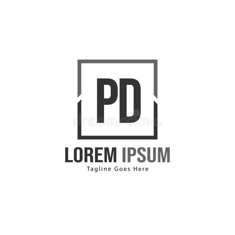 Initial PD Logo Template with Modern Frame. Minimalist PD Letter Logo ...
