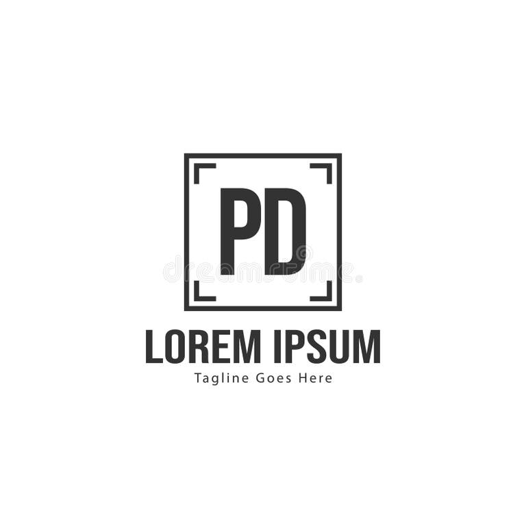 Initial PD Logo Template with Modern Frame. Minimalist PD Letter Logo ...