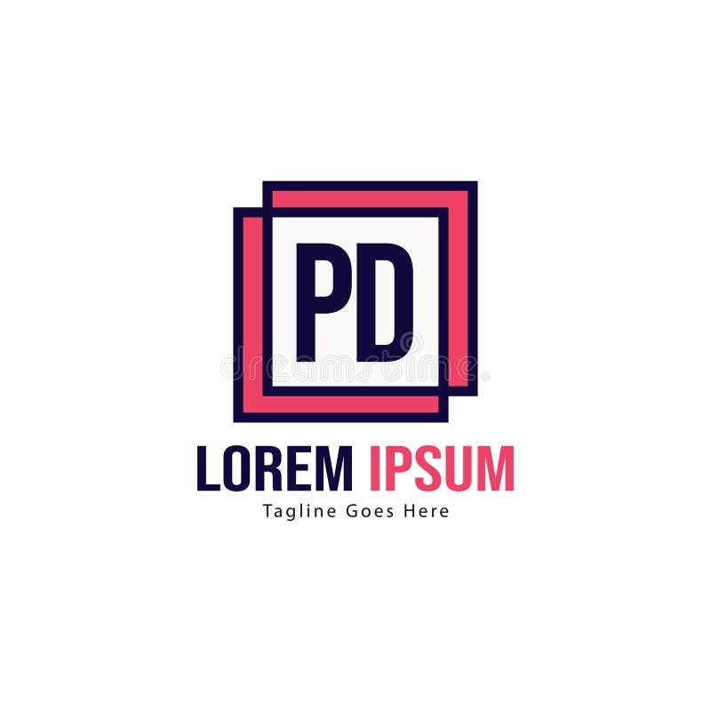 Initial PD Logo Template with Modern Frame. Minimalist PD Letter Logo ...
