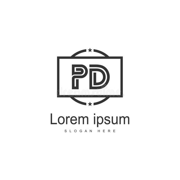 Initial PD Logo Template with Modern Frame. Minimalist PD Letter Logo ...