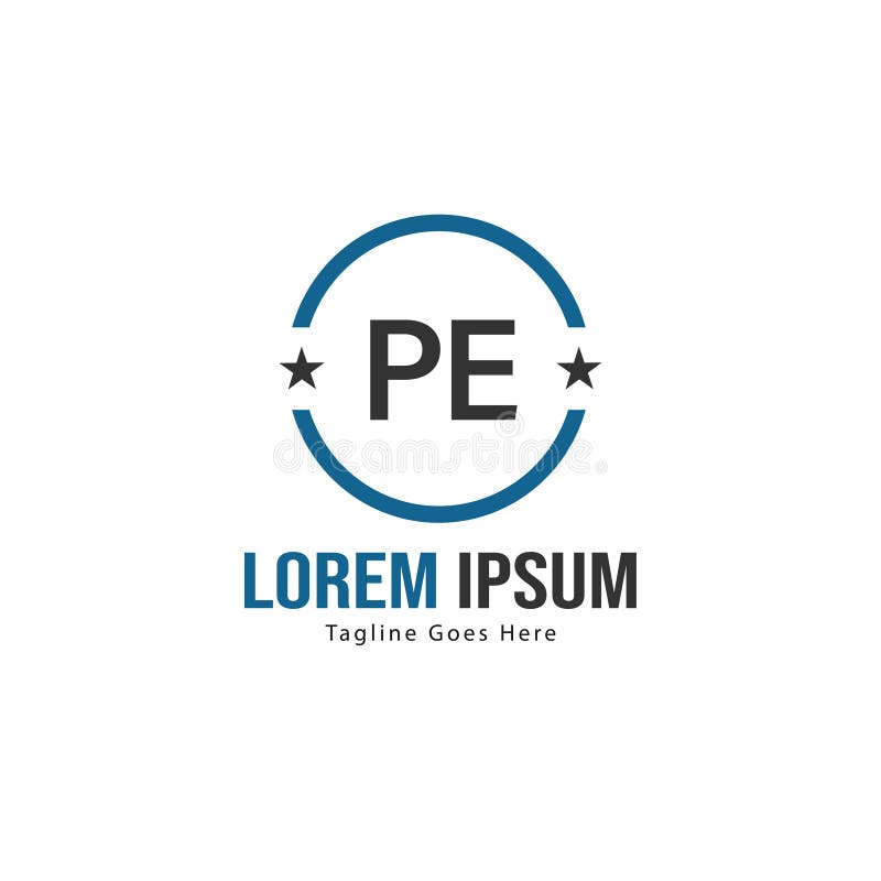 Initial PE Logo Template with Modern Frame. Minimalist PE Letter Logo ...