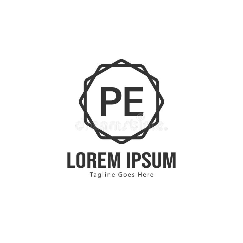 Initial PE Logo Template with Modern Frame. Minimalist PE Letter Logo ...