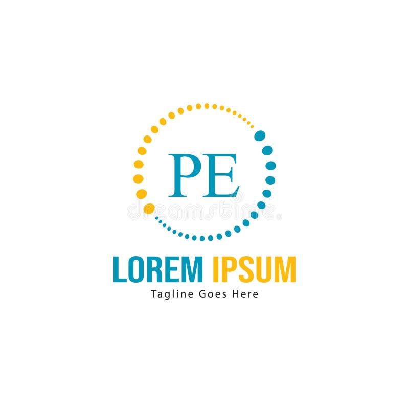 Initial PE Logo Template with Modern Frame. Minimalist PE Letter Logo ...