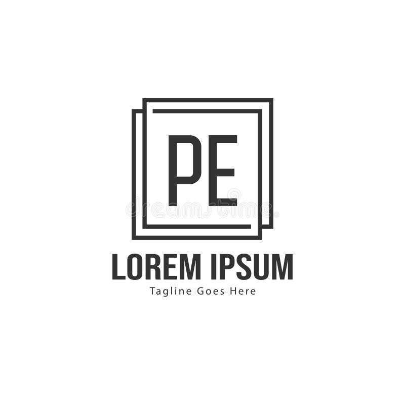 Initial PE Logo Template with Modern Frame. Minimalist PE Letter Logo ...