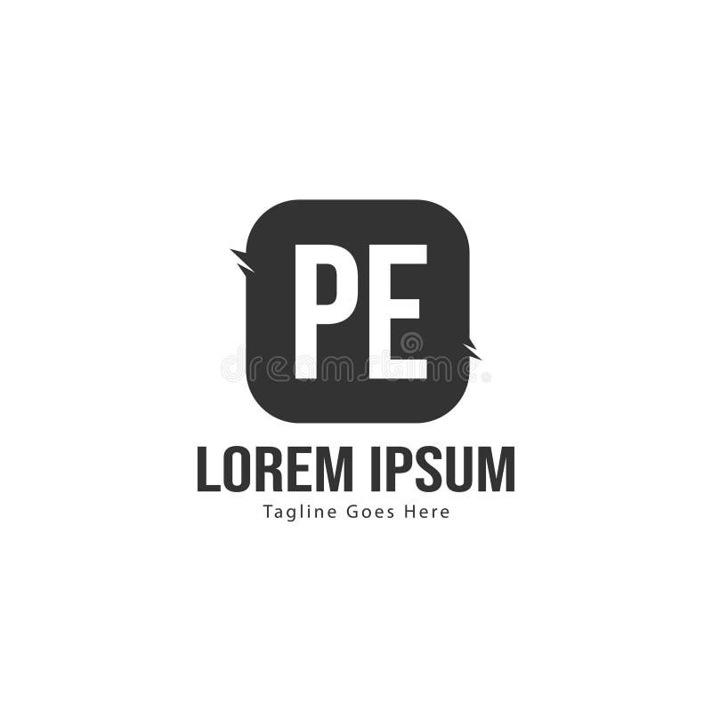 Initial PE Logo Template with Modern Frame. Minimalist PE Letter Logo ...