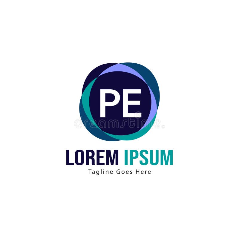 Initial PE Logo Template with Modern Frame. Minimalist PE Letter Logo ...