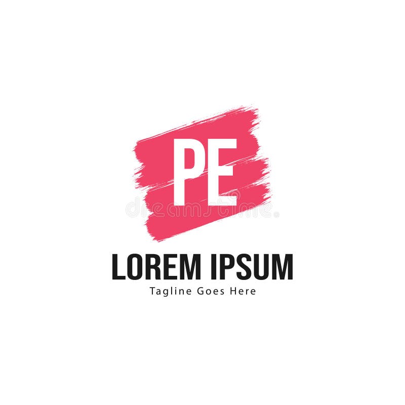 Initial PE Logo Template with Modern Frame. Minimalist PE Letter Logo ...