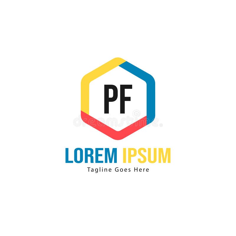 Initial PF Logo Template with Modern Frame. Minimalist PF Letter Logo ...