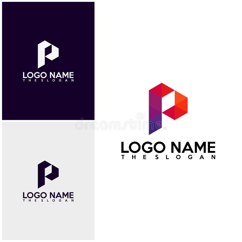 Initial PF Logo Vector, P Logo Template, Colorful Logo Stock ...