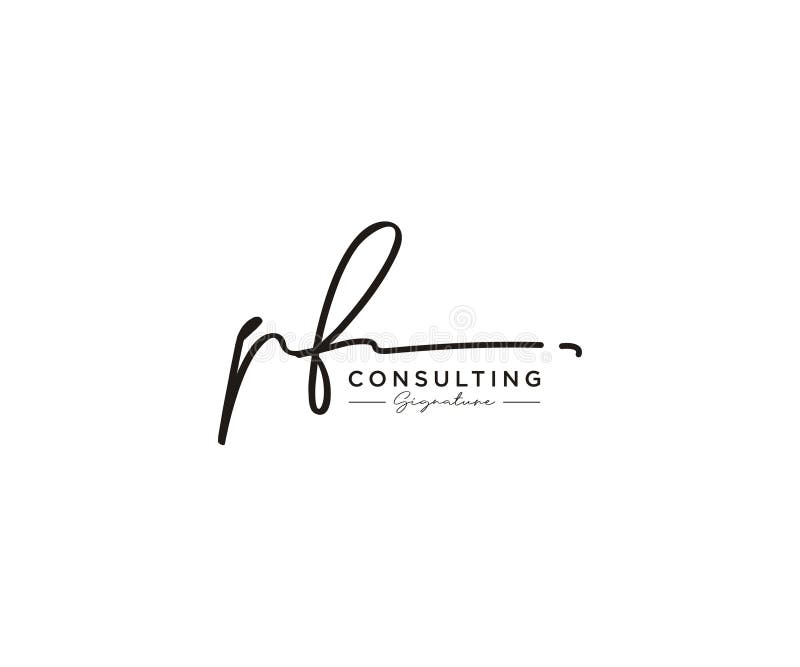 Initial PF Signature Logo Collection Template Vector. Hand Drawn ...