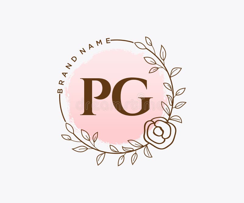 Initial PG Feminine Logo. Usable for Nature, Salon, Spa, Cosmetic and ...